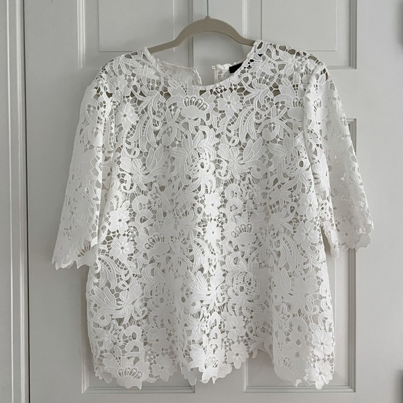 Zara | Tops | Zara White Lace Top | Poshmark